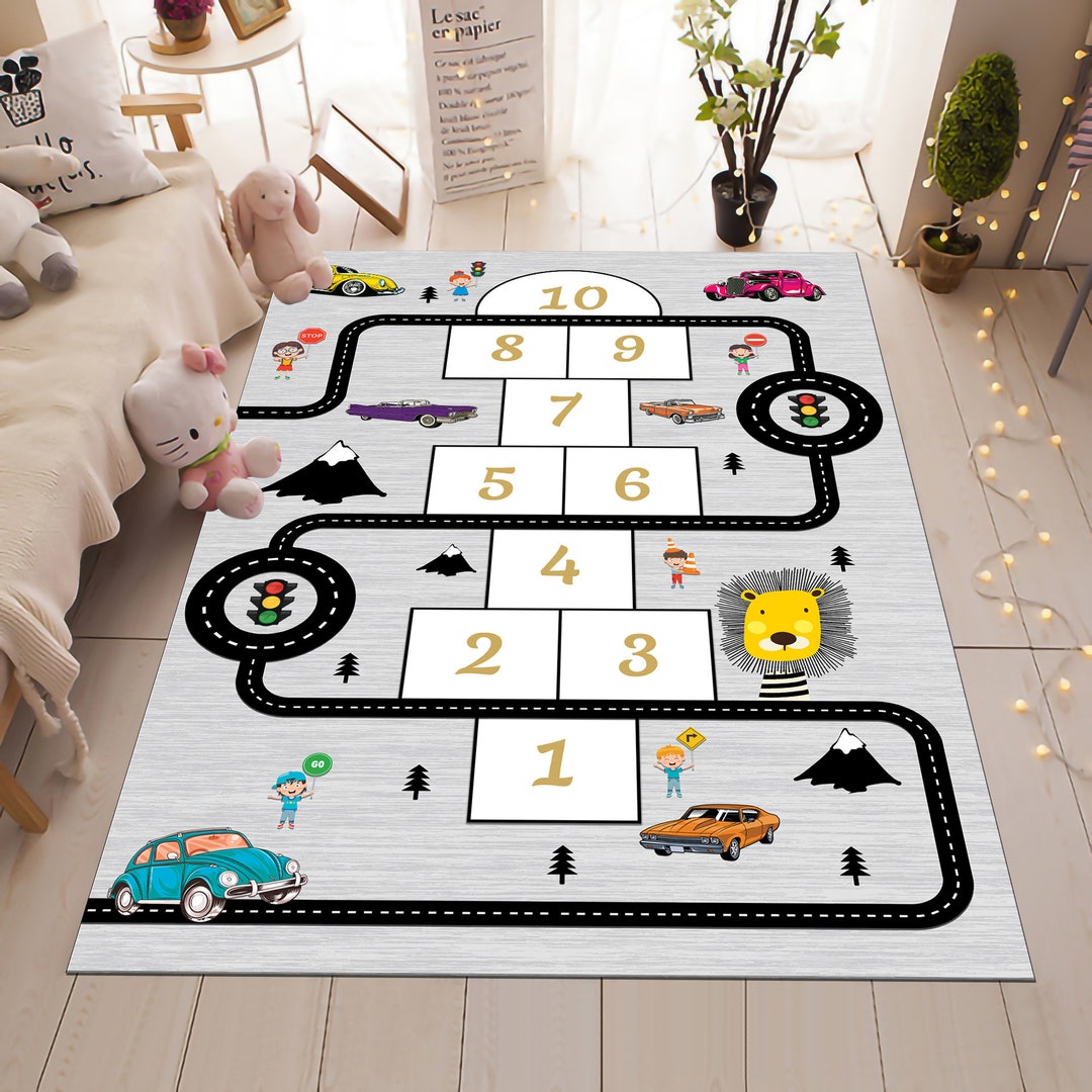 Cute Hopscotch Rugcar Hopscotch Rug Kids Game Rug - Etsy