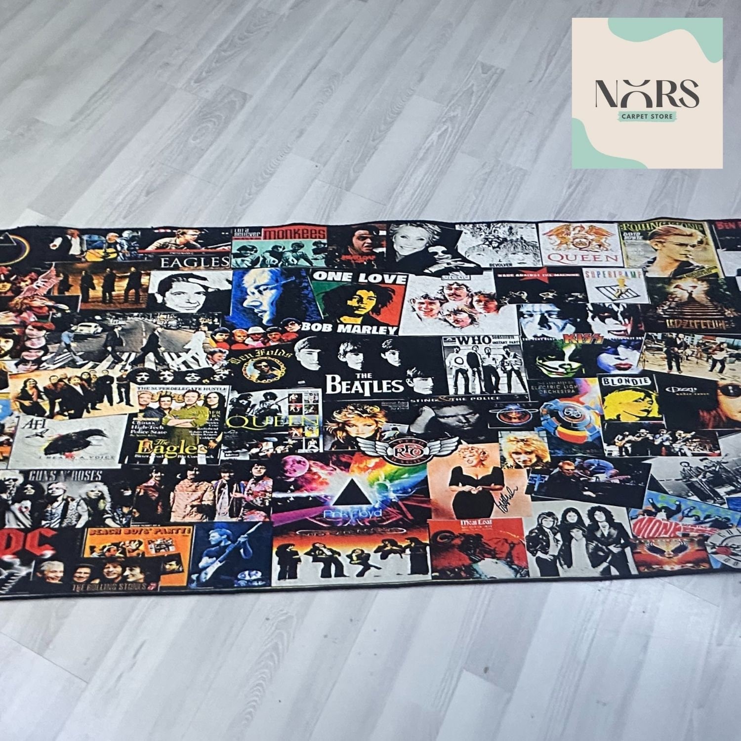 70s Album Covers, Rockn Roll Groups Rug, Rock Bands Rug, Heavy Metal ...