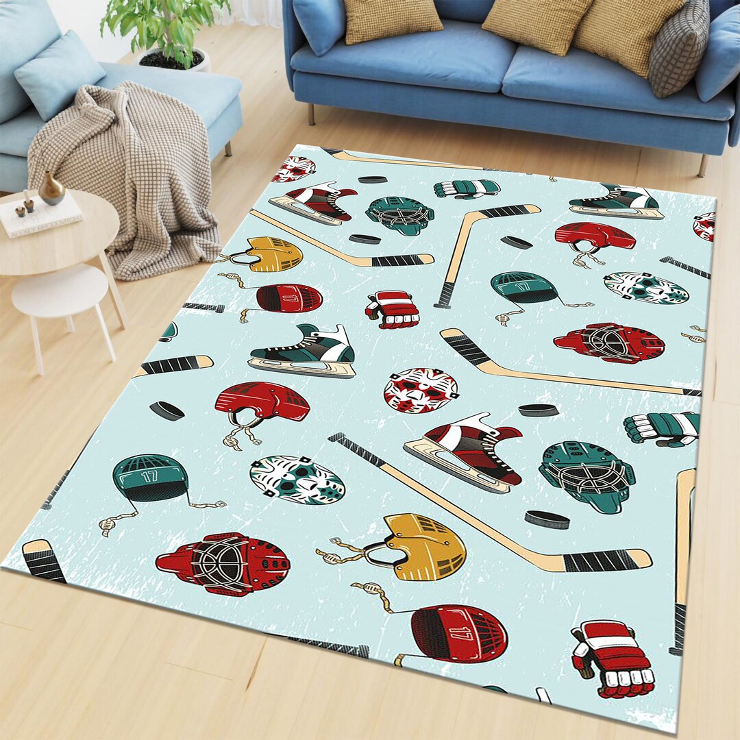 Ice Hockey Rug,hockey Pattern Rug,ice Rug,hockey Pattern Rug,cool Rug ...