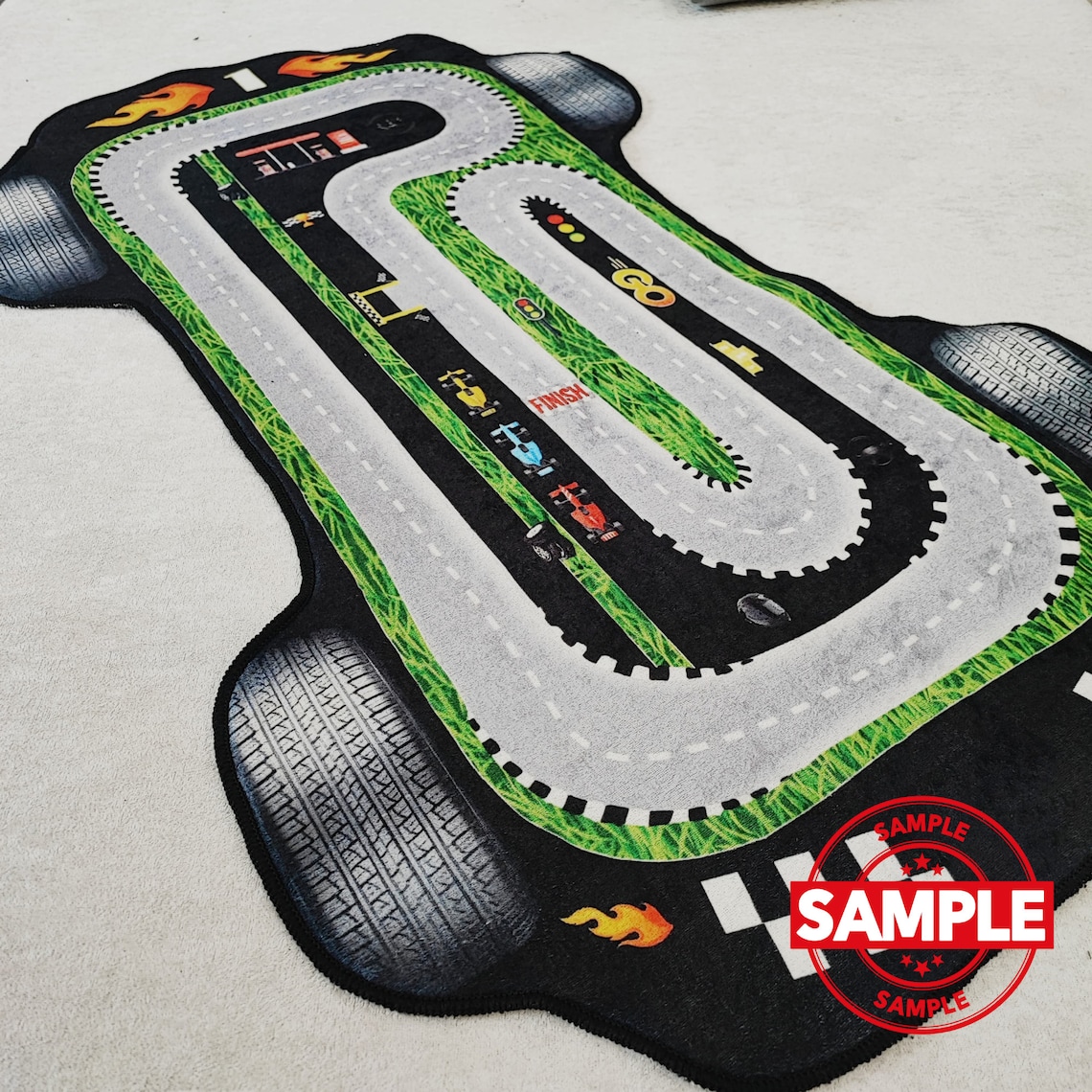 Retro Realistic 90s Arcade and Theater Style Area Rug, Living Room Rug ...