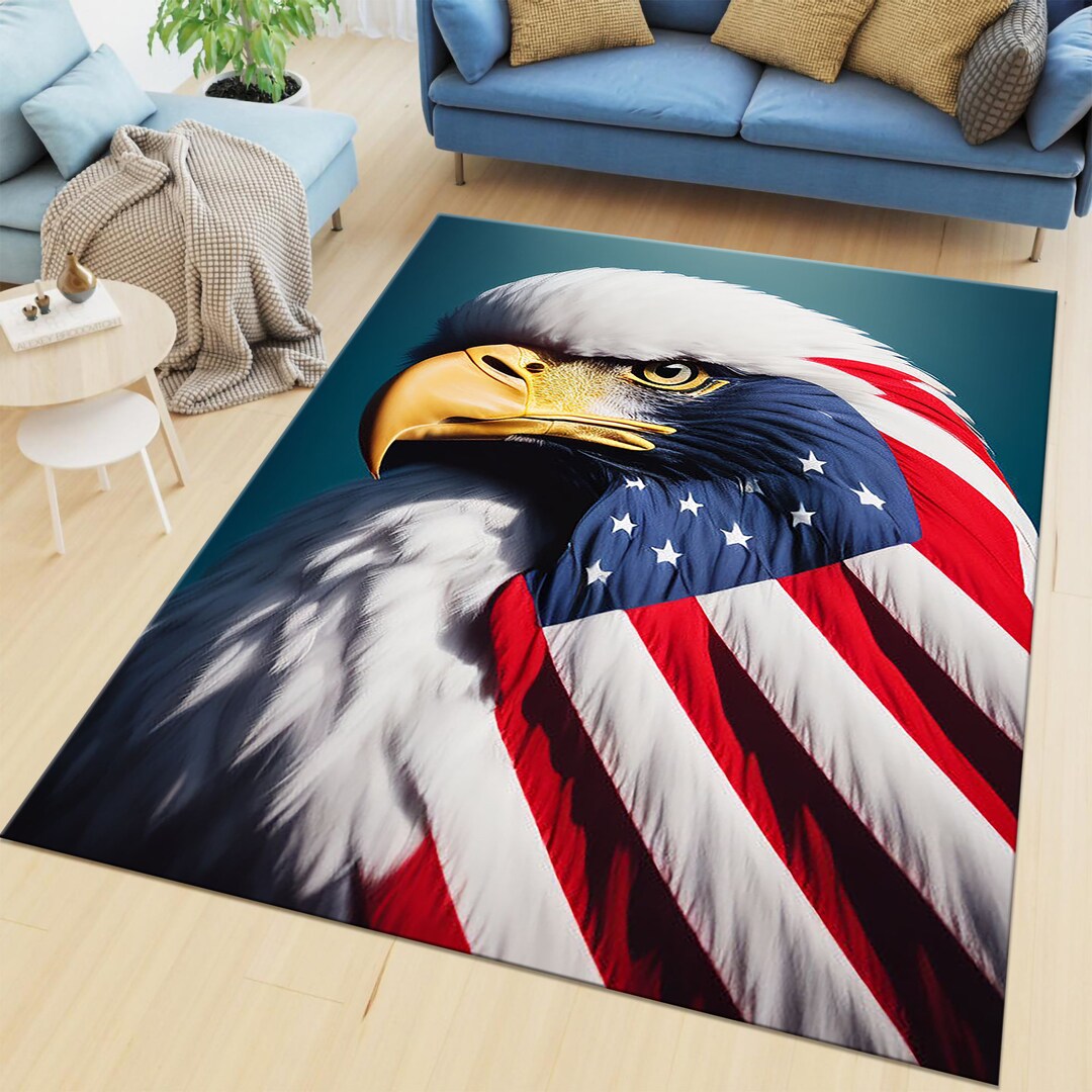 USA Eagle Flag Rug, American Eagle Flag Carpet, Modern Rug, Area Rug ...