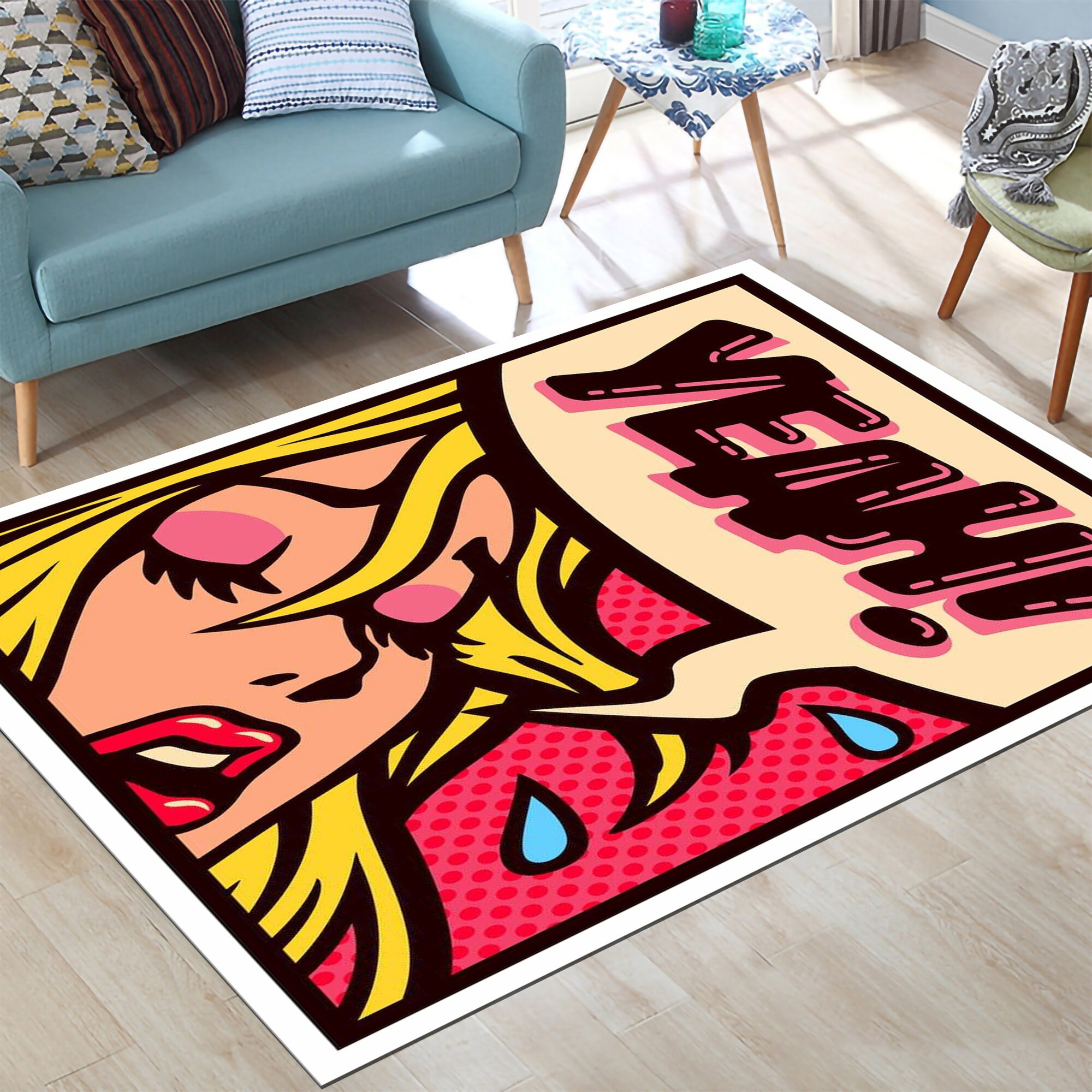 Pop Art Rug, Colourful Women Rug, Adult Rug, Yeah Rug, Housewarming ...