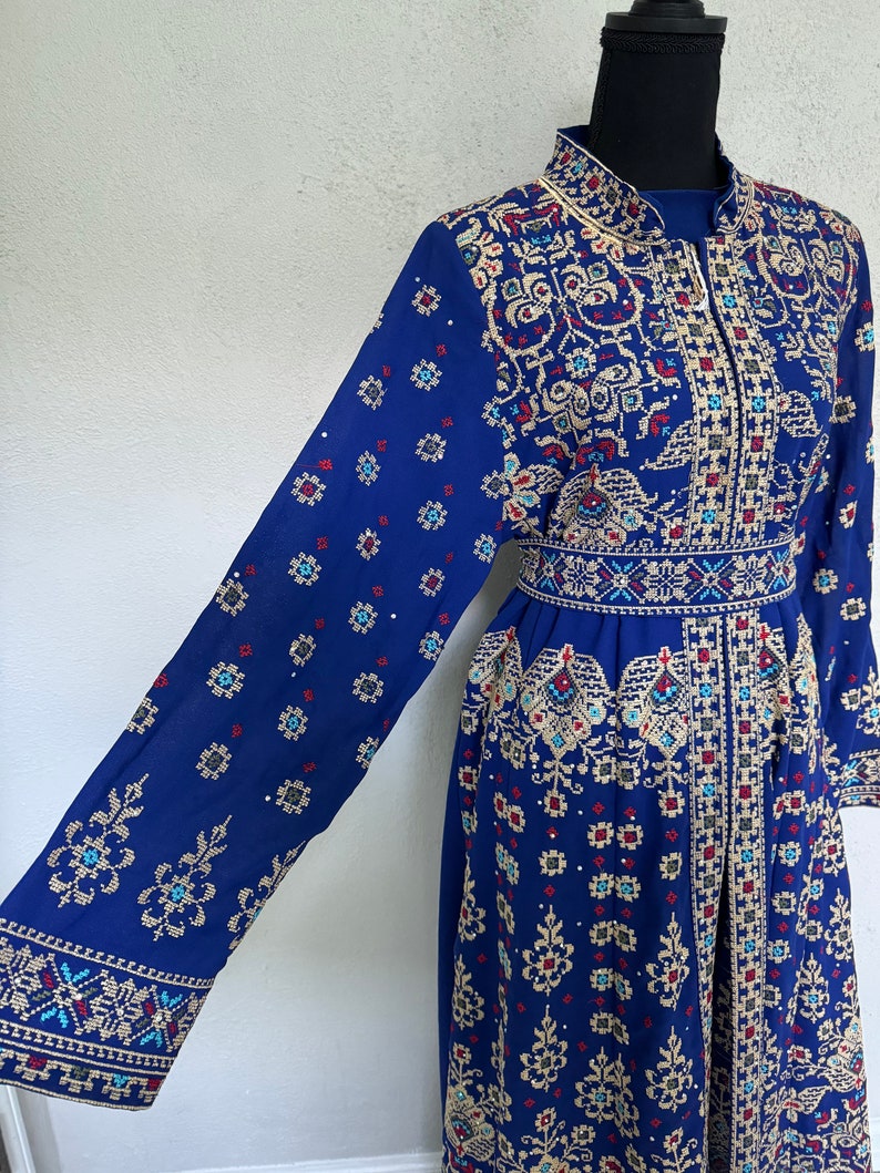 Royal Blue Palestinian Embroidered Dress - Etsy