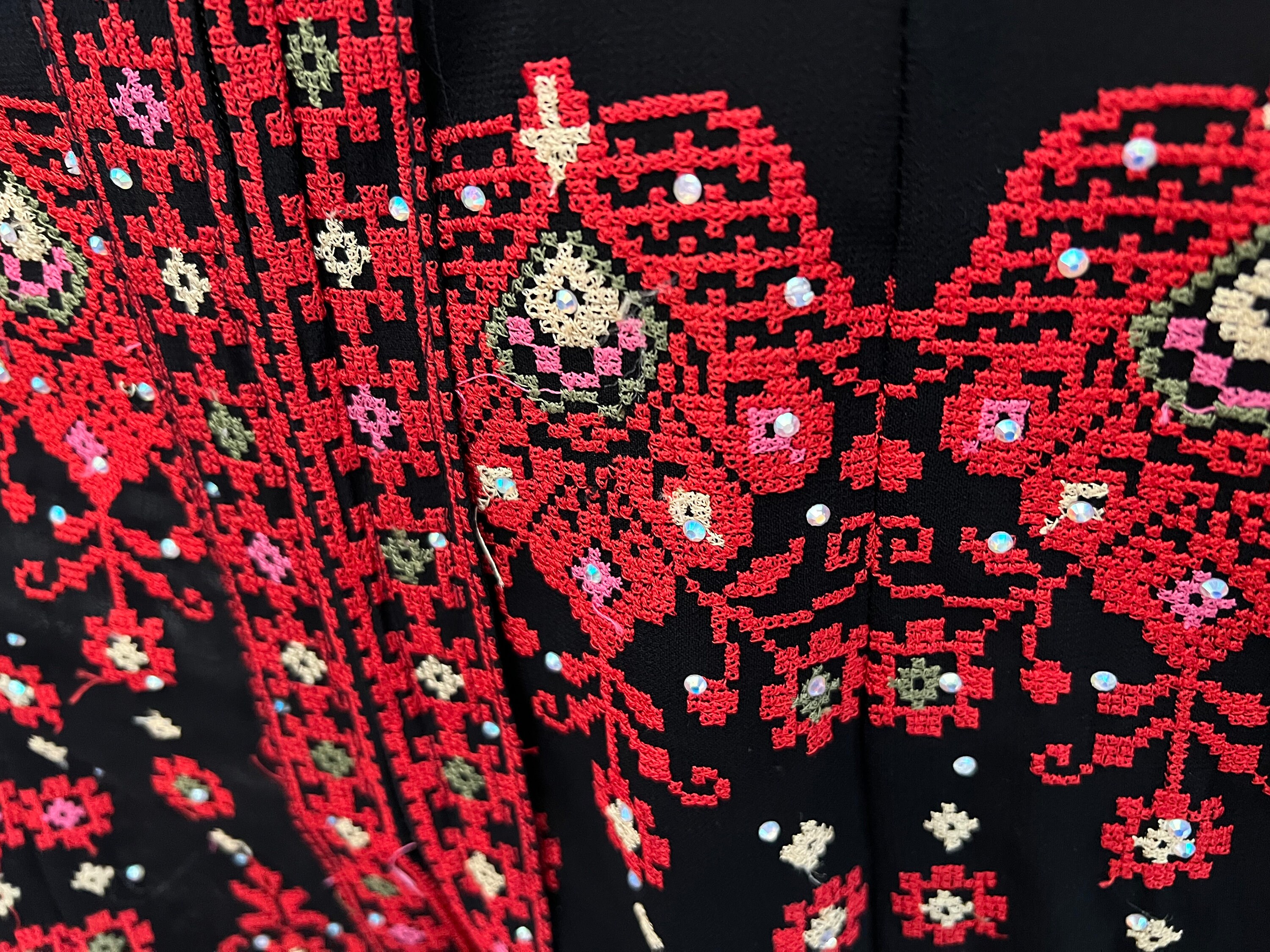Palestinian Embroidered Dress black and Red - Etsy