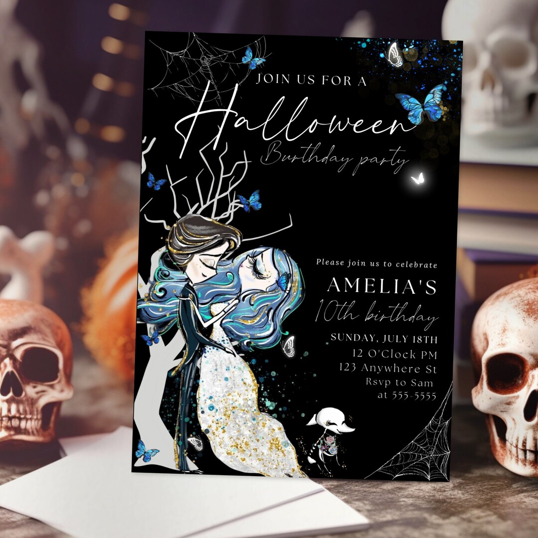 Editable Digital Corpse Bride Birthday Invitation Inspired by - Etsy