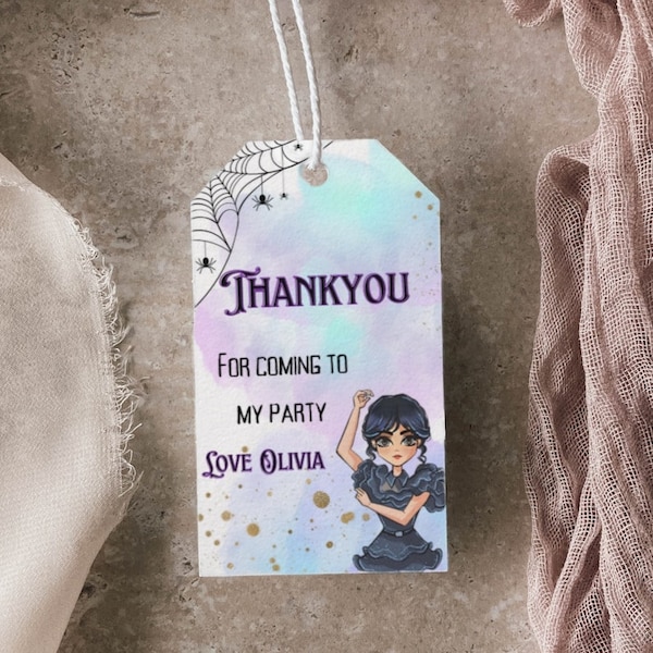 Wednesday Addams Thank You Stickers - Etsy