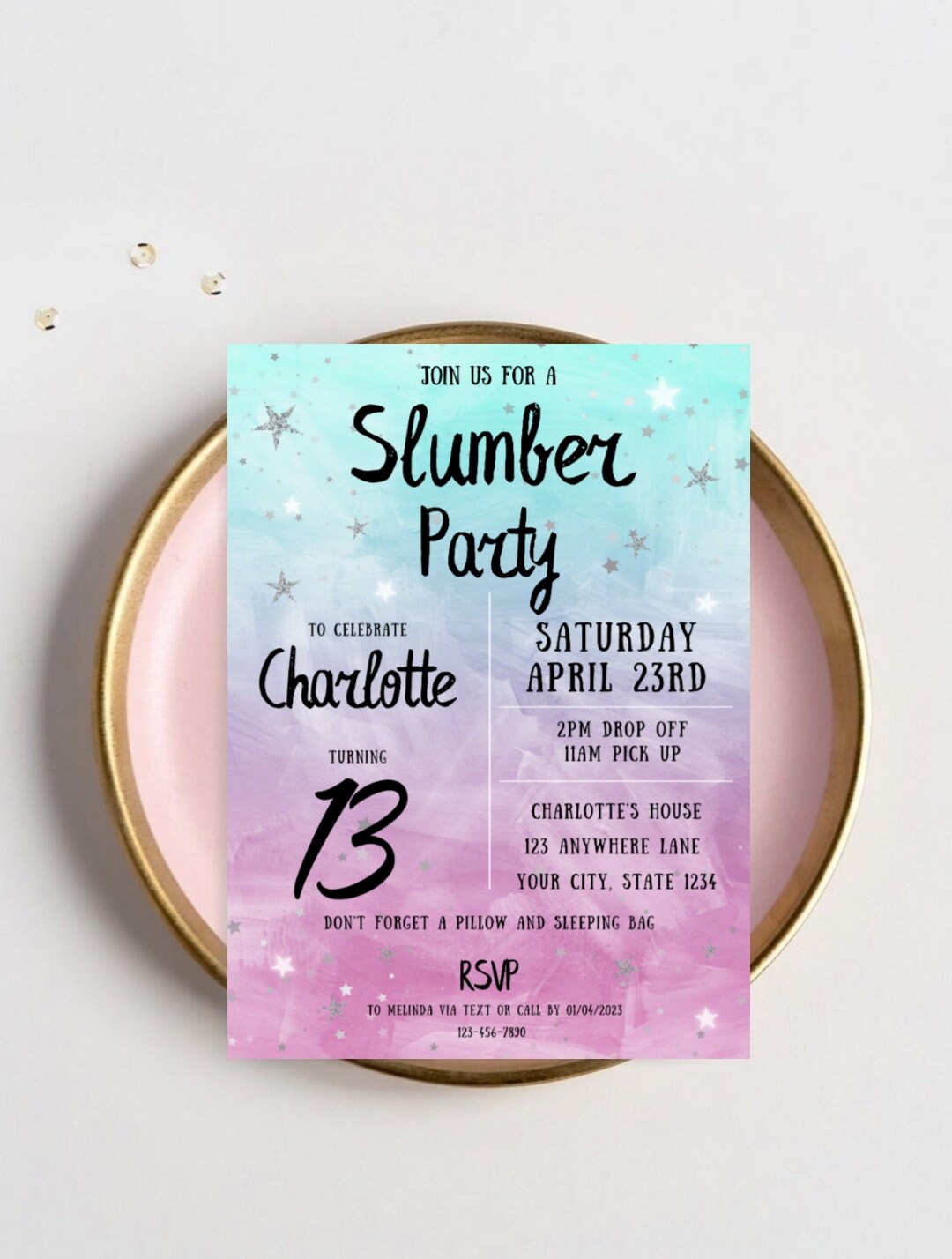 EDITABLE SLEEPOVER Invitation Slumber Party Pajama Party - Etsy