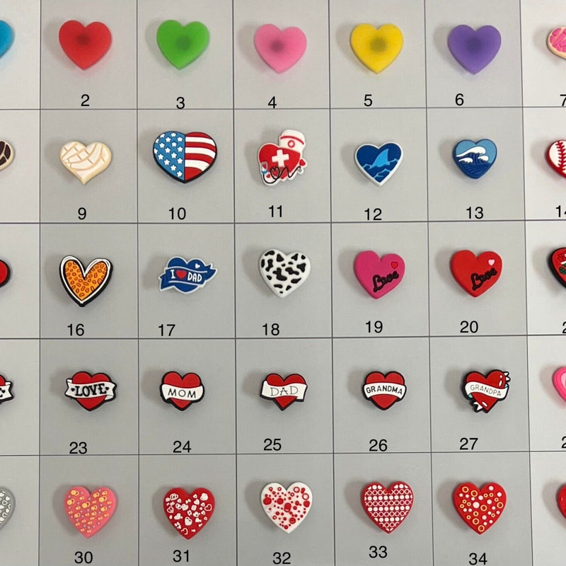 Heart Croc Charms Red - Etsy