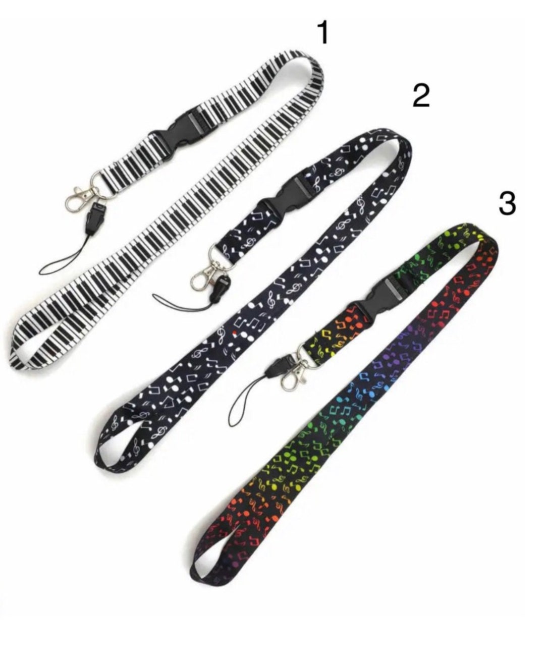 Music Notes Piano Keys Lanyard - Etsy