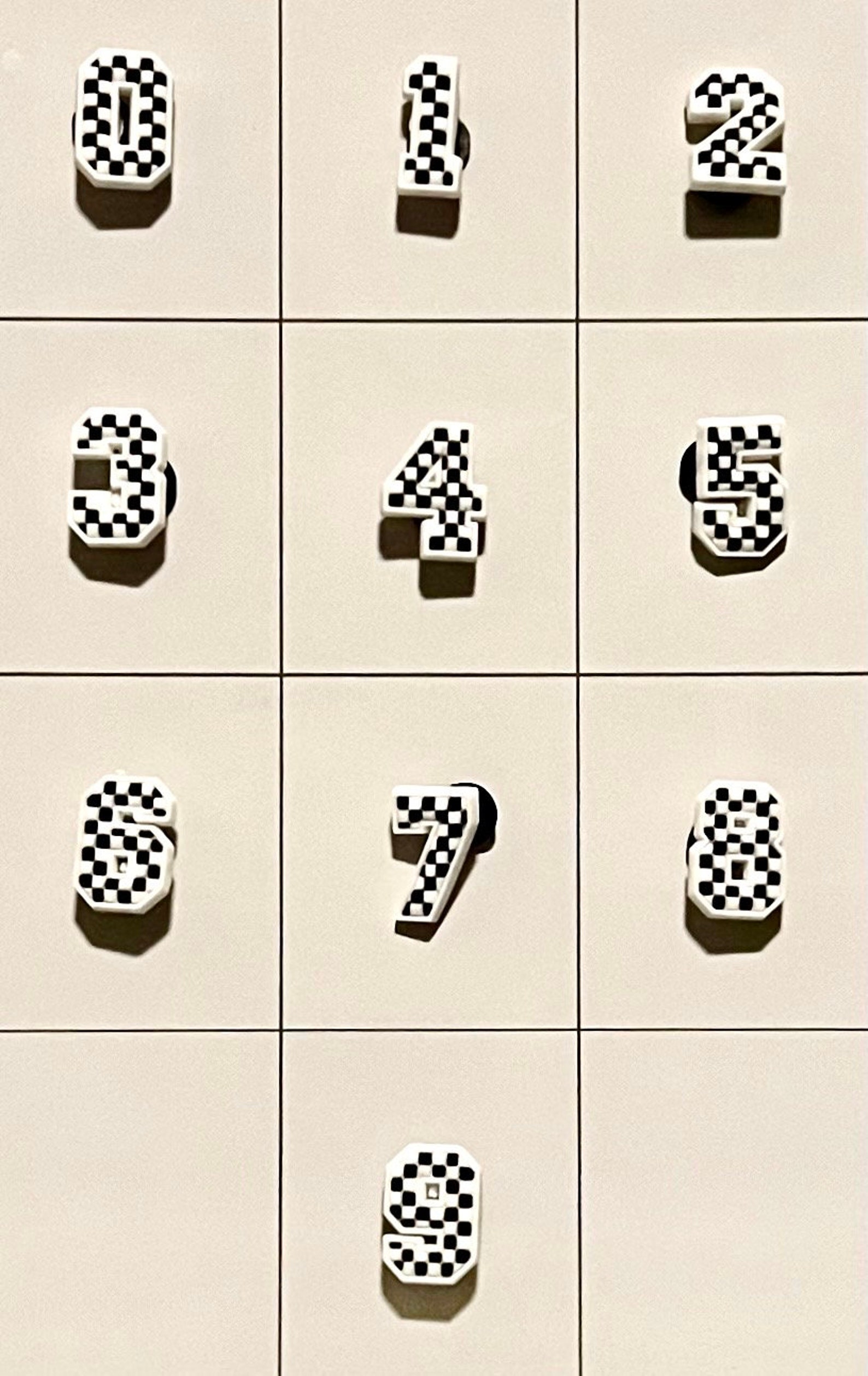 Black and White Checkered Checker Board Letter and Number Shoe Charms ...
