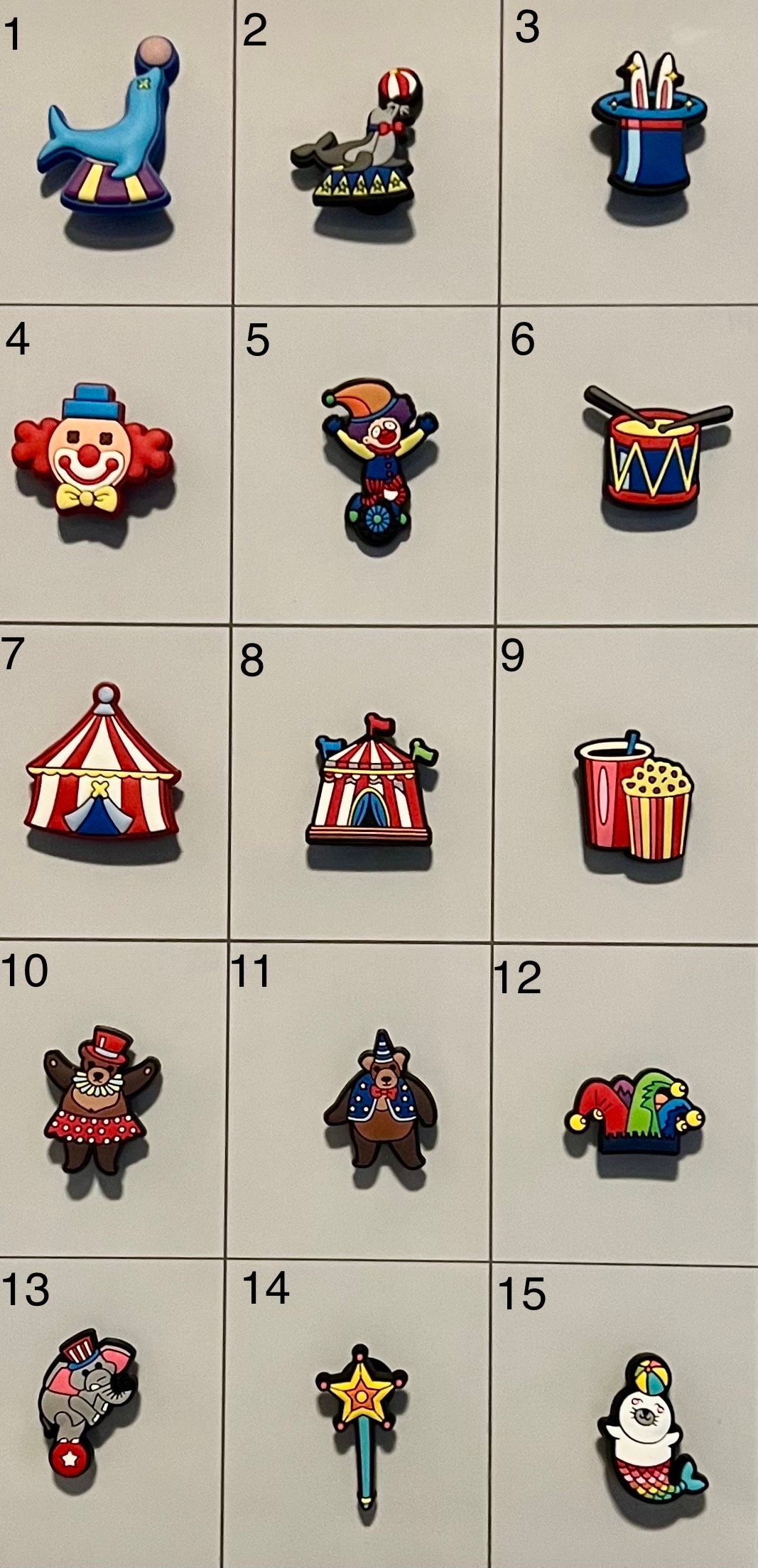 Circus Carnival Themed Shoe Charms - Etsy