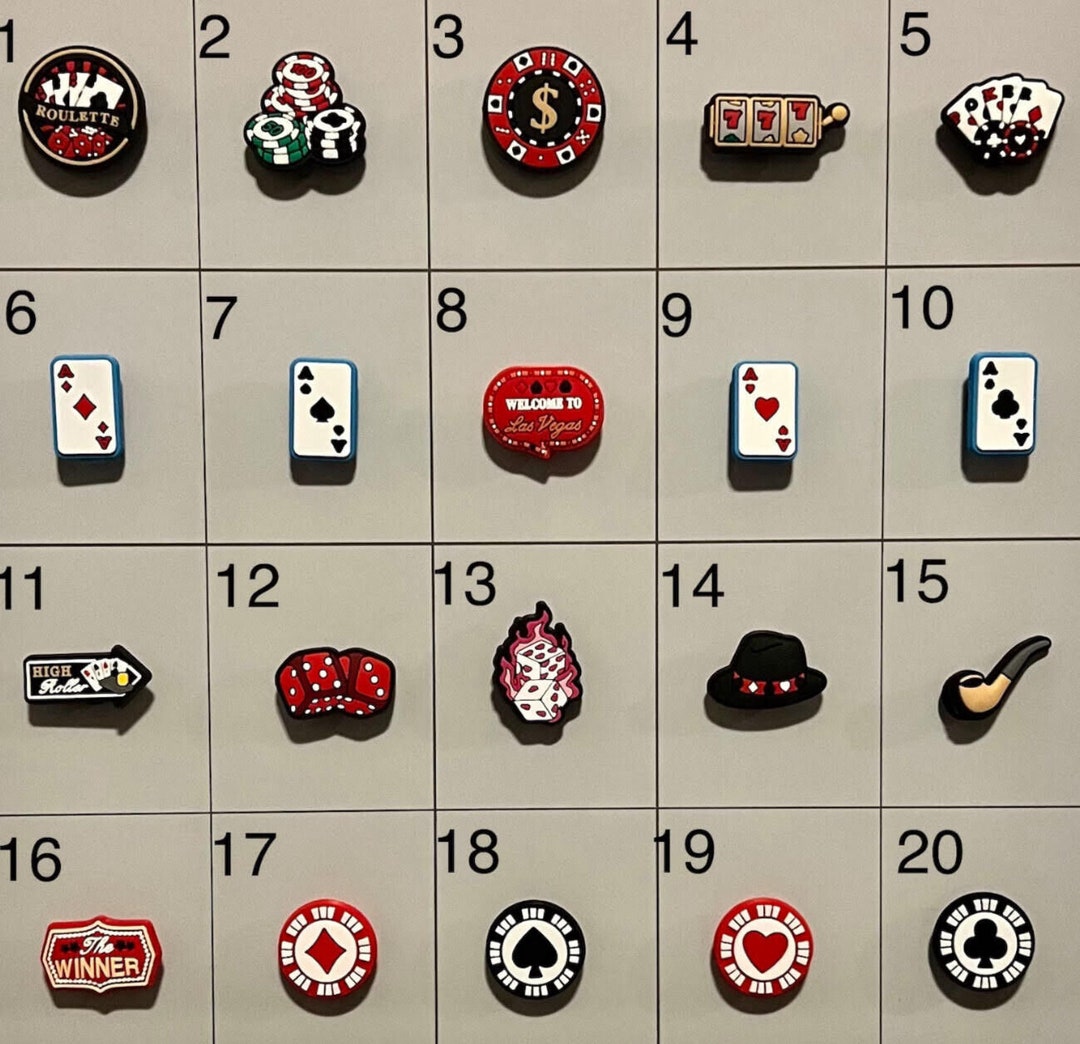 Las Vegas Casino Gambling Poker Shoe Charms - Etsy