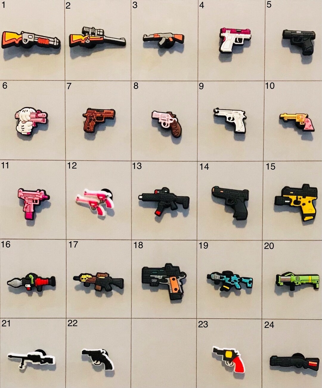 Gun Glock Guns Weapon Themed Shoe Charms - Etsy