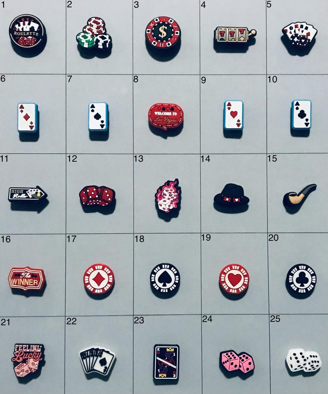 Las Vegas Casino Gambling Poker Shoe Charms - Etsy