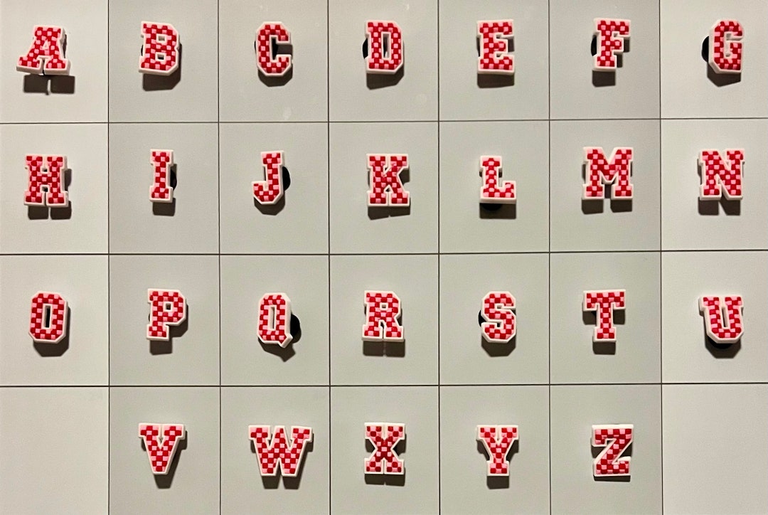 Pink Checkered Checkerboard Letter and Number Shoe Charms - Etsy