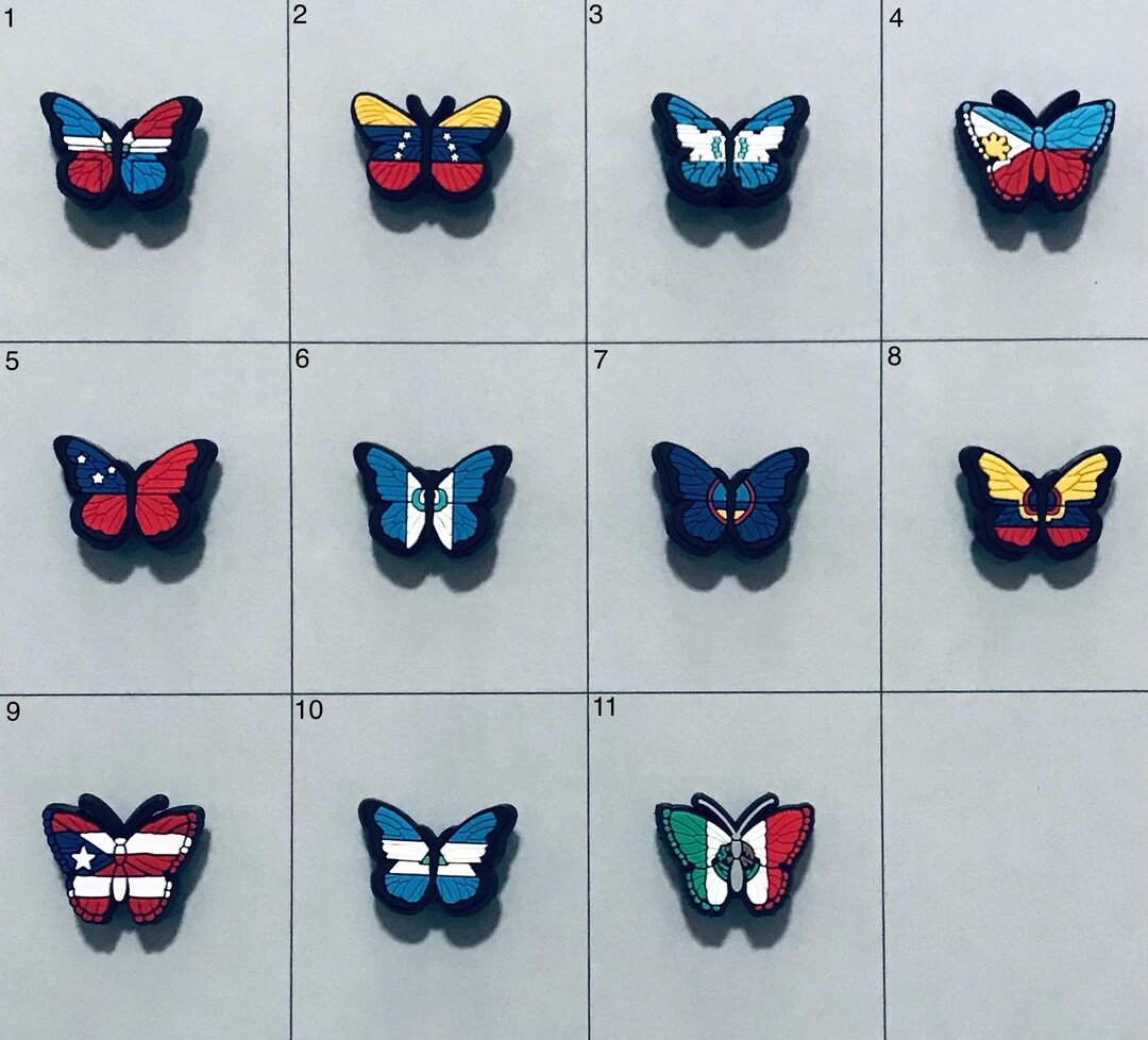 Country Flag Butterfly Butterflies Themed Shoe Charms - Etsy
