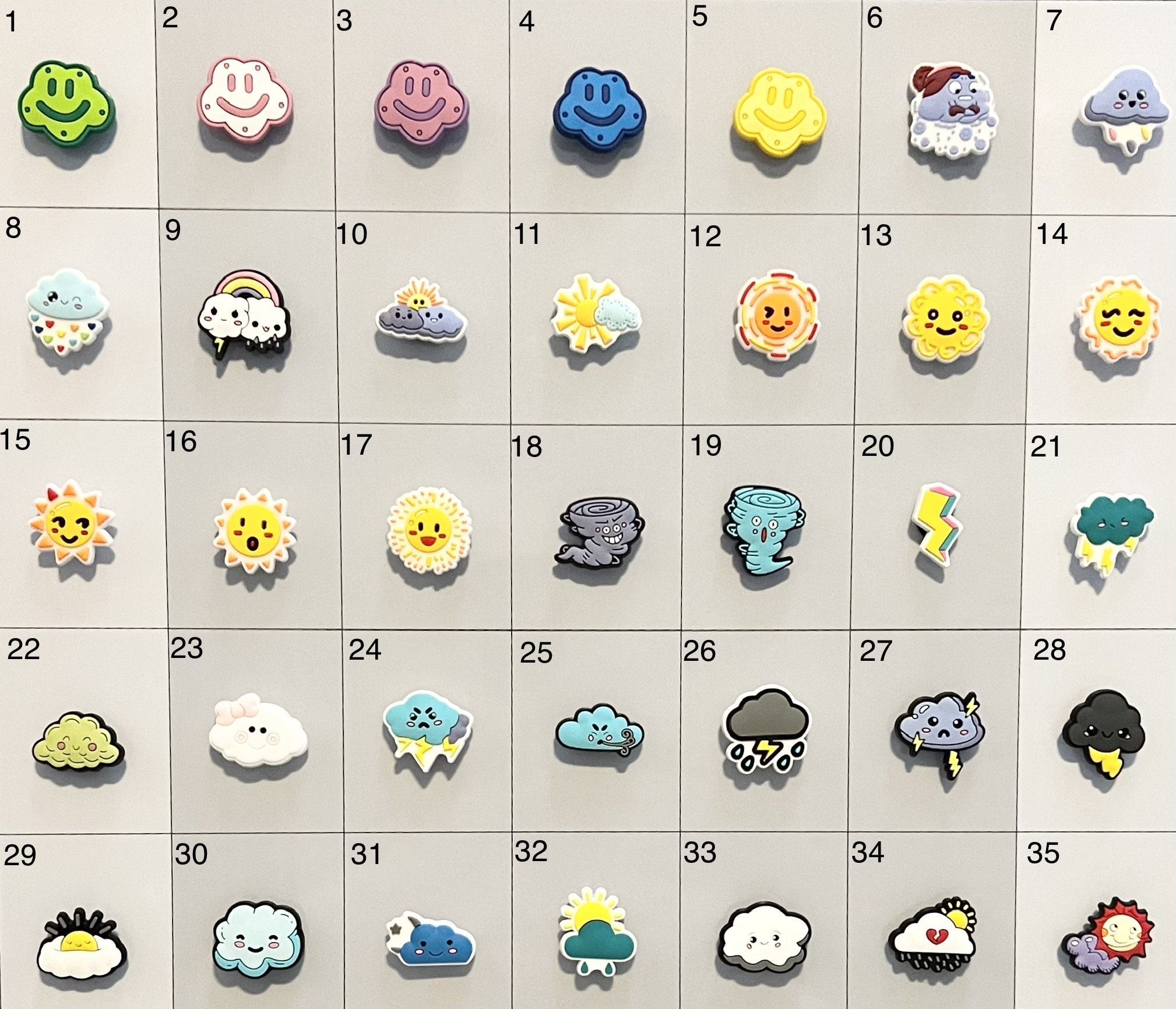 Clouds Sun Storm Weather Tornado Shoe Charm Board 1 - Etsy