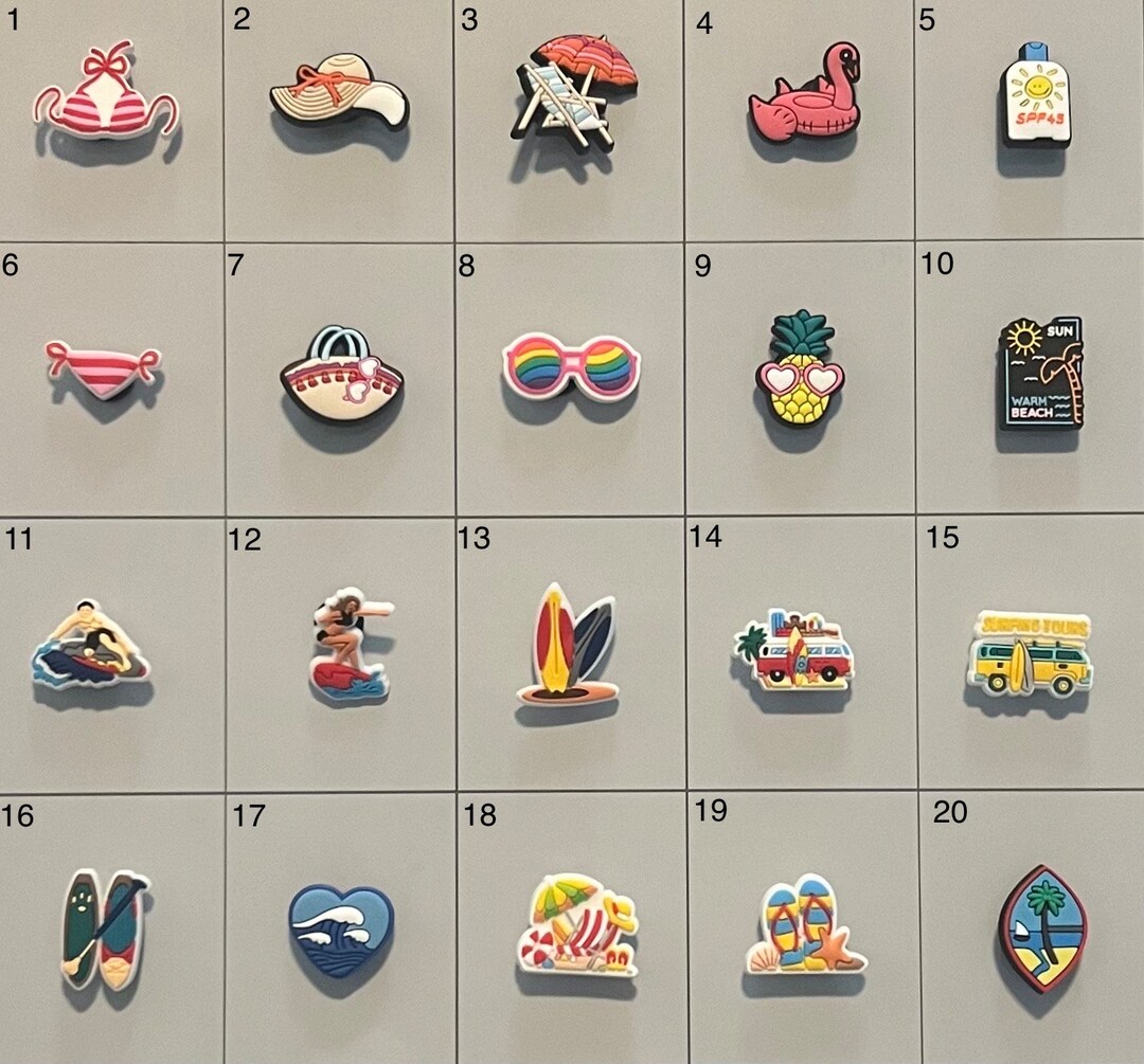 Surfing Surfer Surf Beach Ocean Shoe Charms - Etsy