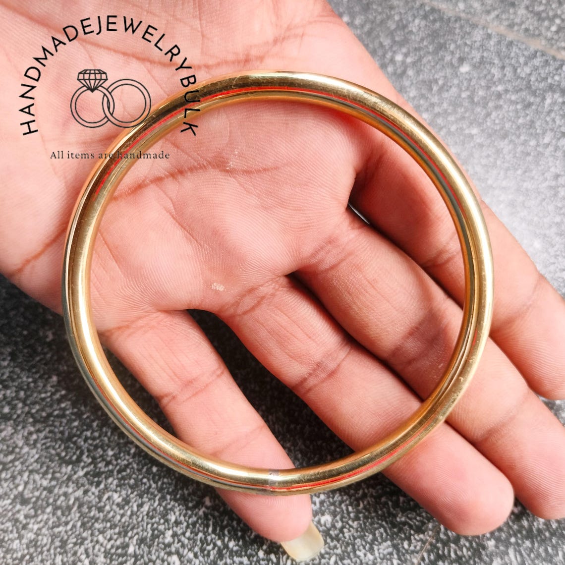 Solid Brass Bangle 100% Pure Brass Bangle Brass Stacking Bangle Round ...