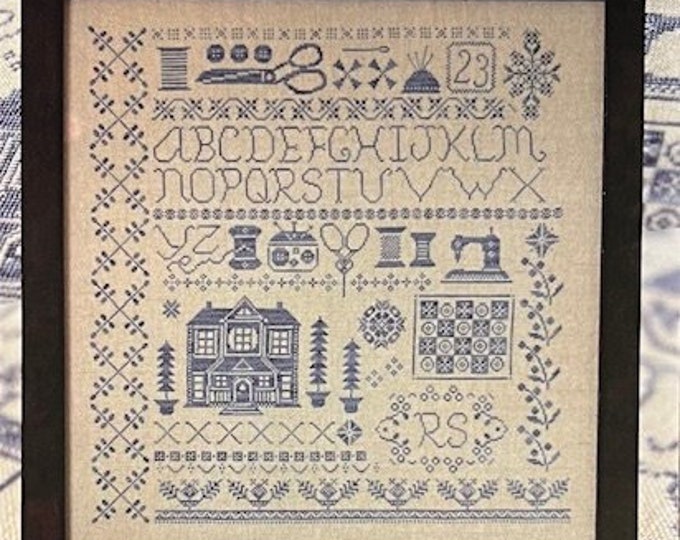 Americana Blue October House Fiber Arts Cross Stitch Chart Pattern Only ...