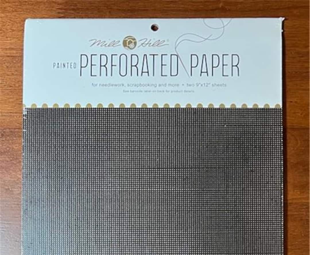 14ct Midnight Black Perforated Paper - Mill Hill - One Package of Two 9 ...