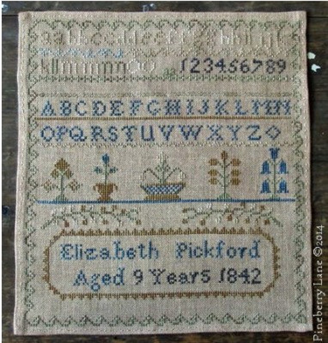 Elizabeth Pickford 1842 - Pineberry Lane - Cross Stitch Chart - Pattern ...