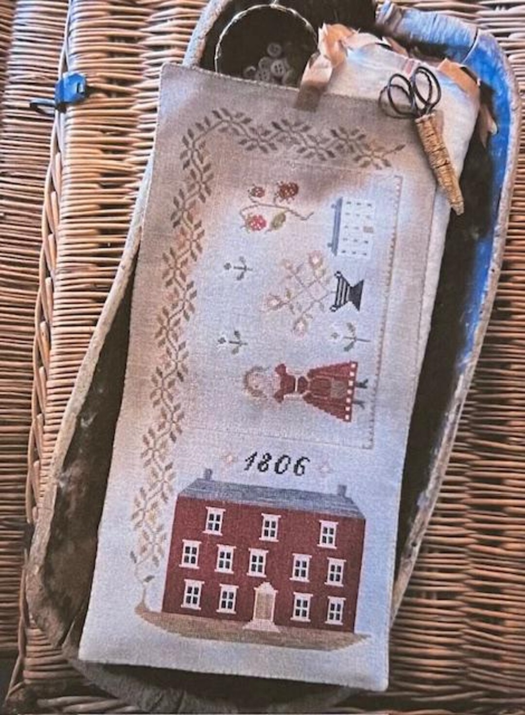 1806 Manor House Sewing Roll - Stacy Nash Designs - Cross Stitch Chart ...