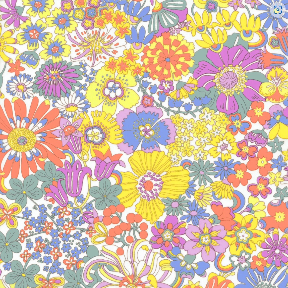 Liberty-tana Lawn-rainbow Garden C - Etsy