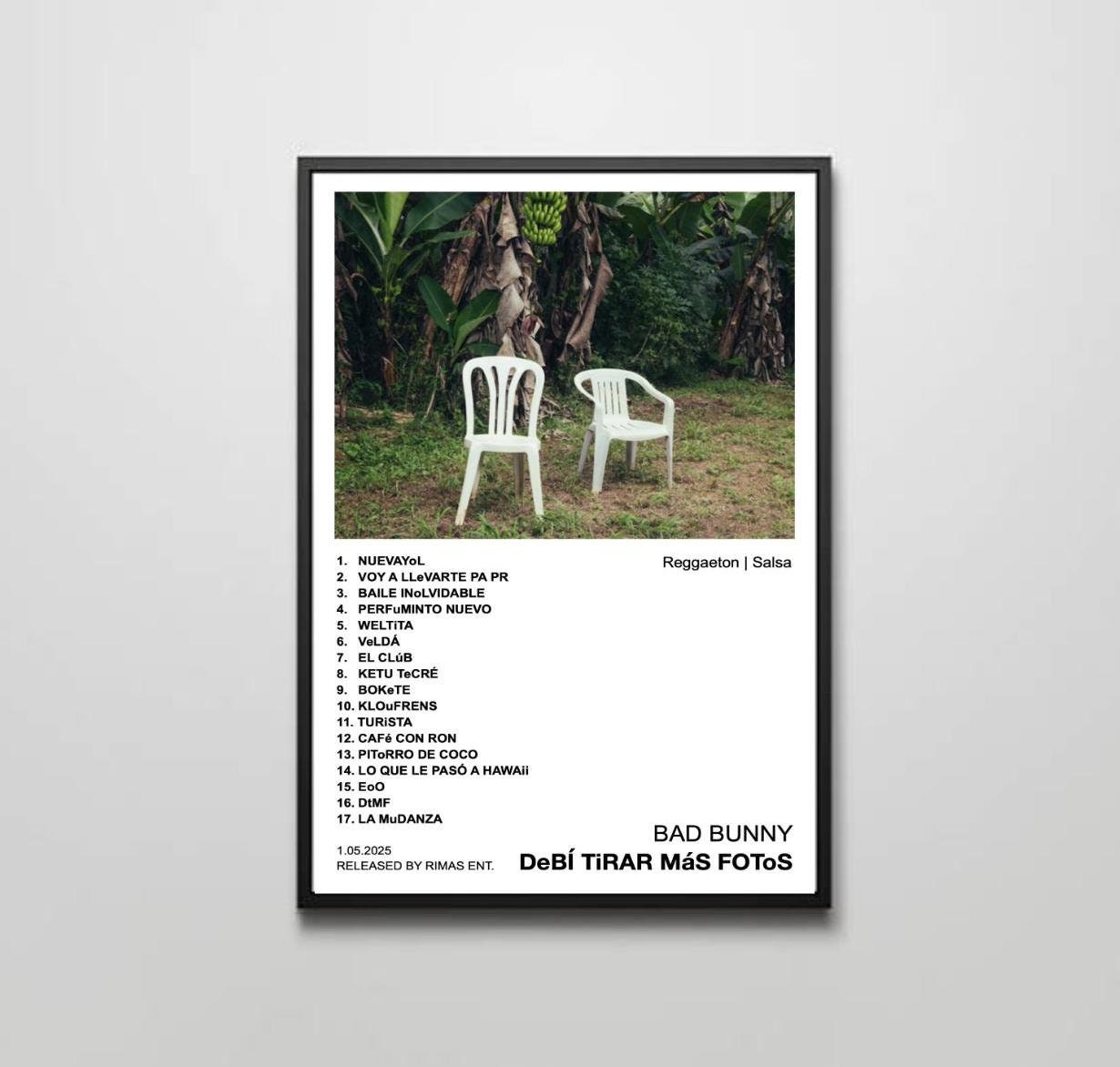 Bad Bunny / DebÍ Tirar MáS Fotos / 11x17 In. Album Cover Digital Poster ...