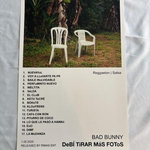 Bad Bunny / DebÍ Tirar MáS Fotos / 11x17 In. Album Cover Digital Poster ...