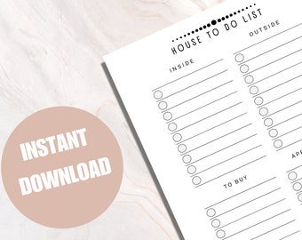 Printable Home Projects List | Home to Do List | Digital Download ...