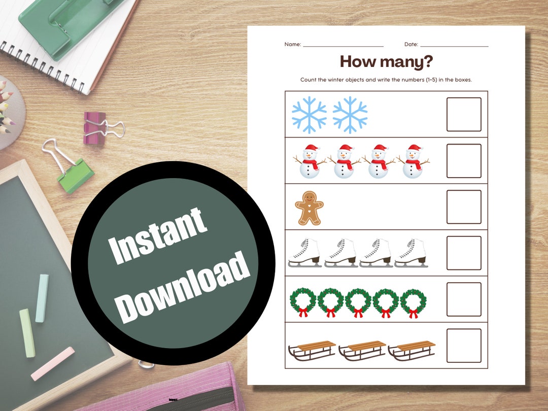 Winter Printable Counting Winter Worksheet Elementary Math Counting ...