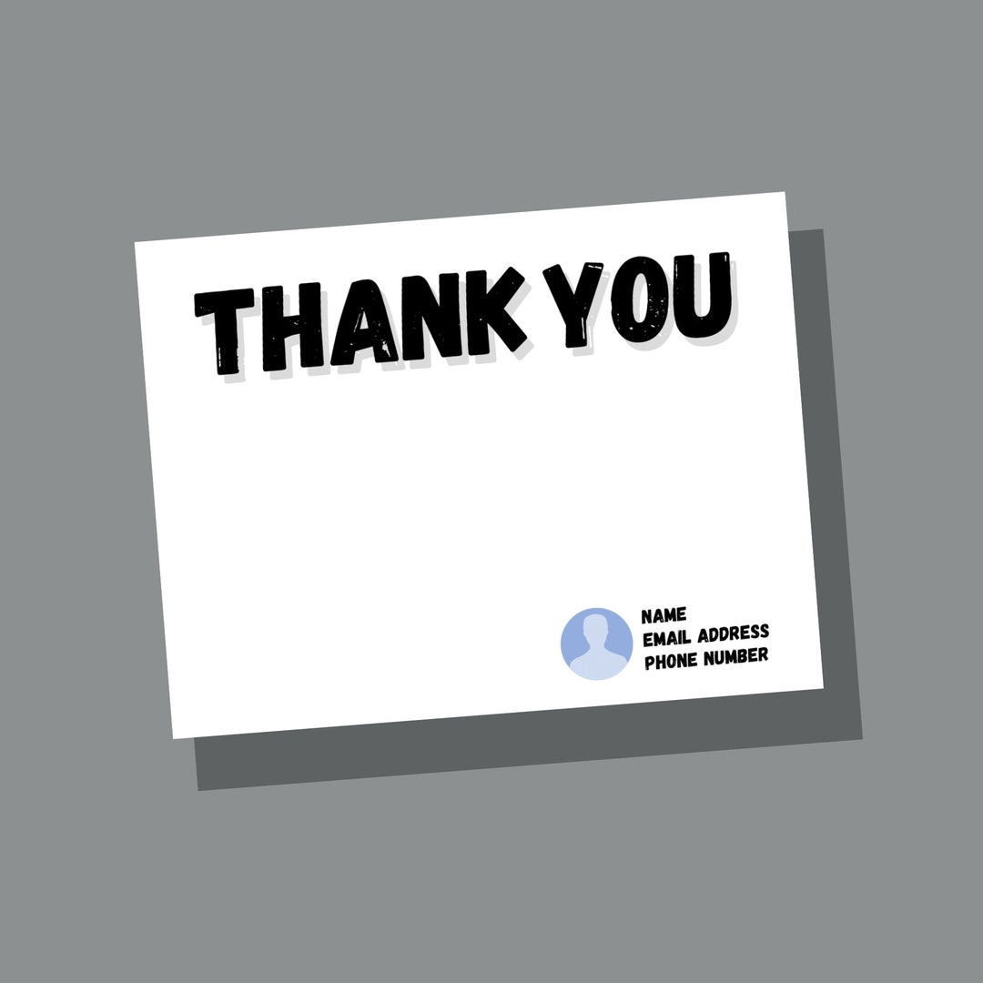 Standard Thank You Card Template (4.25 in X 5.5 In) - Etsy