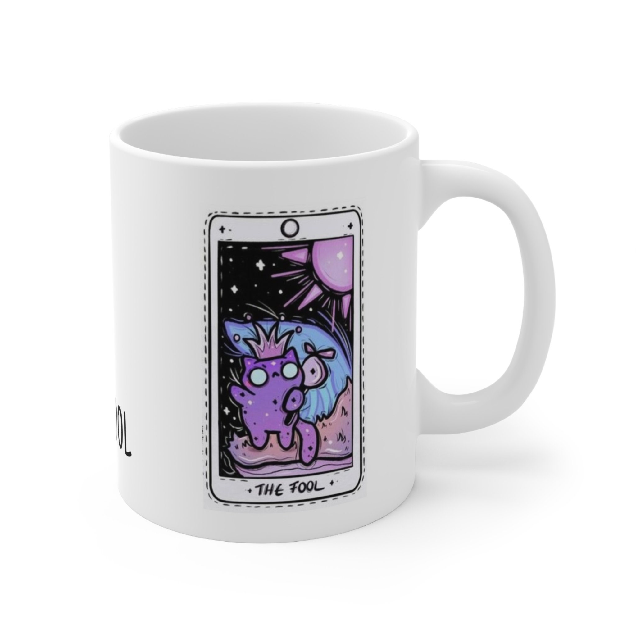 The Fool Cat Tarot Cards Mug, Tarot Divination Gift Mug, Ceramic Coffee ...