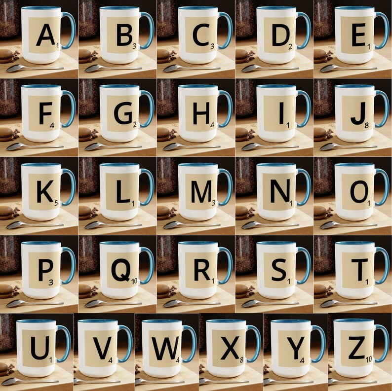 15oz Scrabble Letter Mug Official Licensed Product Ceramic Coffee Mug Mug Scrabble Mug