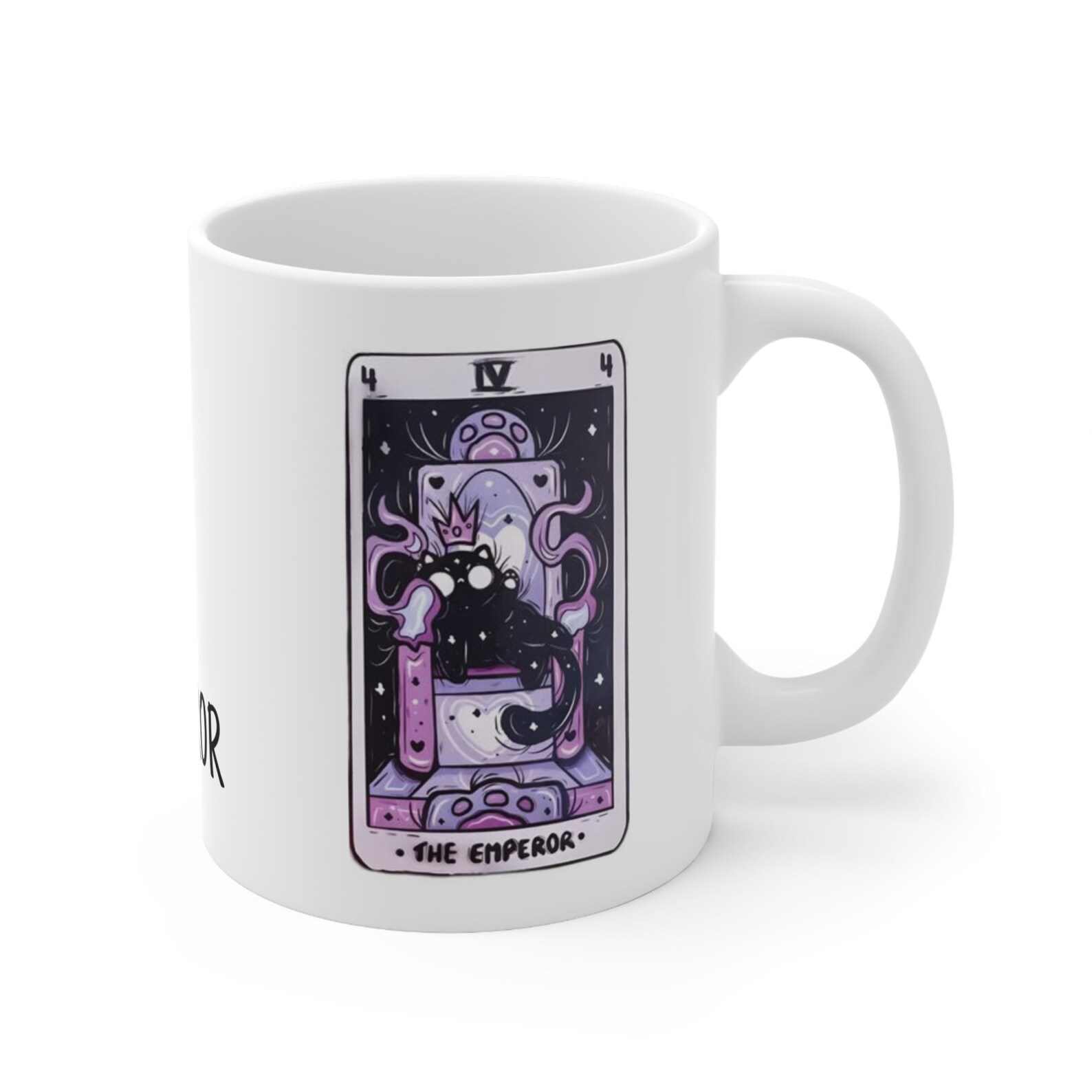 The Emperor Cat Tarot Cards Mug, Tarot Divination Gift Mug, Ceramic ...