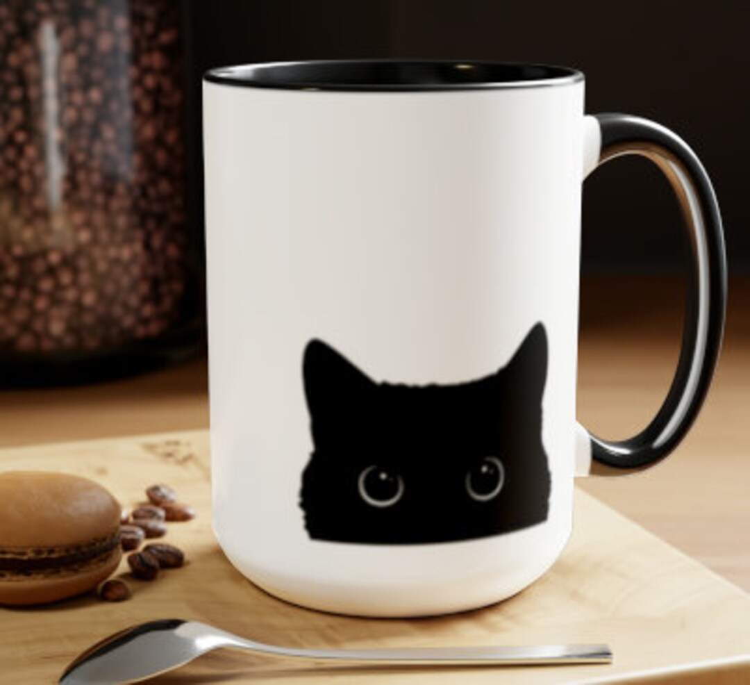 Black Cat Mug 15oz,cat Mug,cat Cup,cat Coffee Mug,cat Coffee Cup,cat ...
