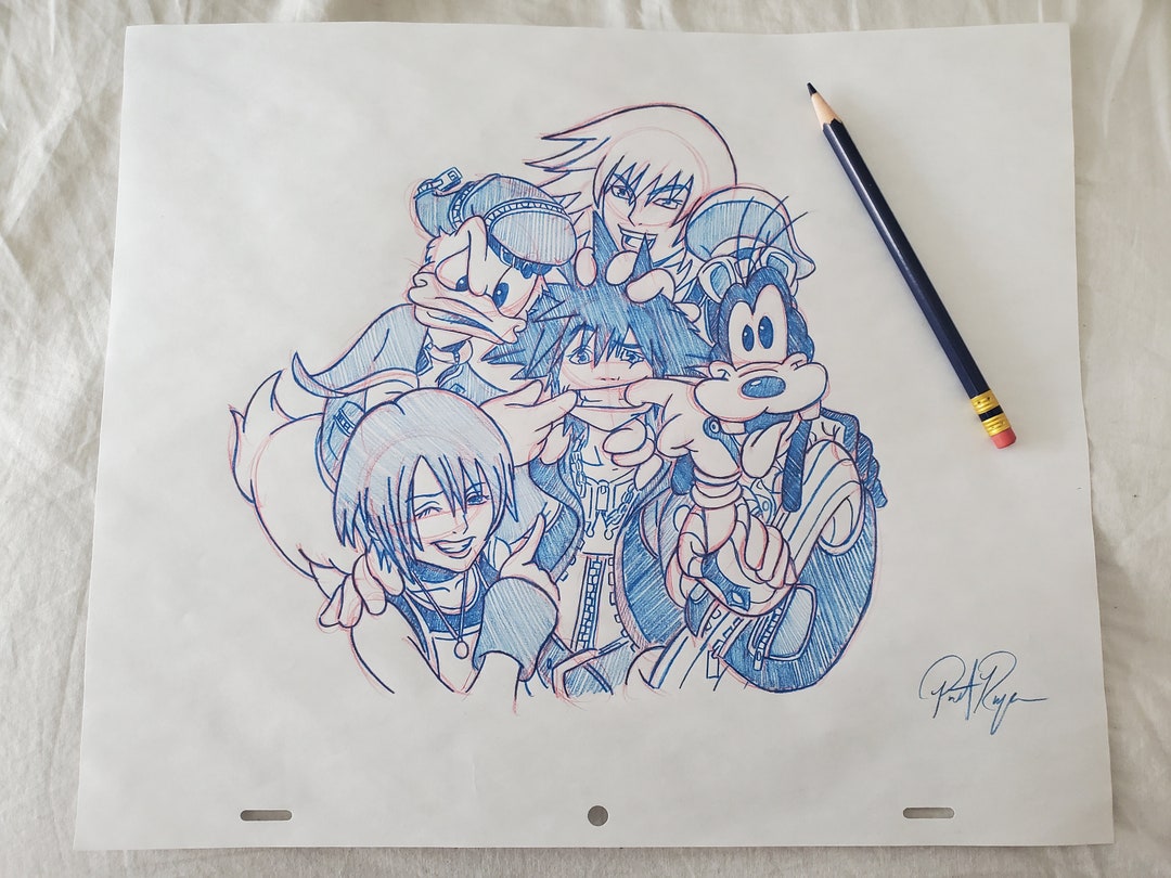 Disney Square Enix Kingdom Hearts Donald Goofy Sora Drawing/sketch ...