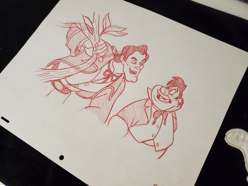 Disney Beauty and the Beast Gaston and Lefou Character Drawing/sketch ...