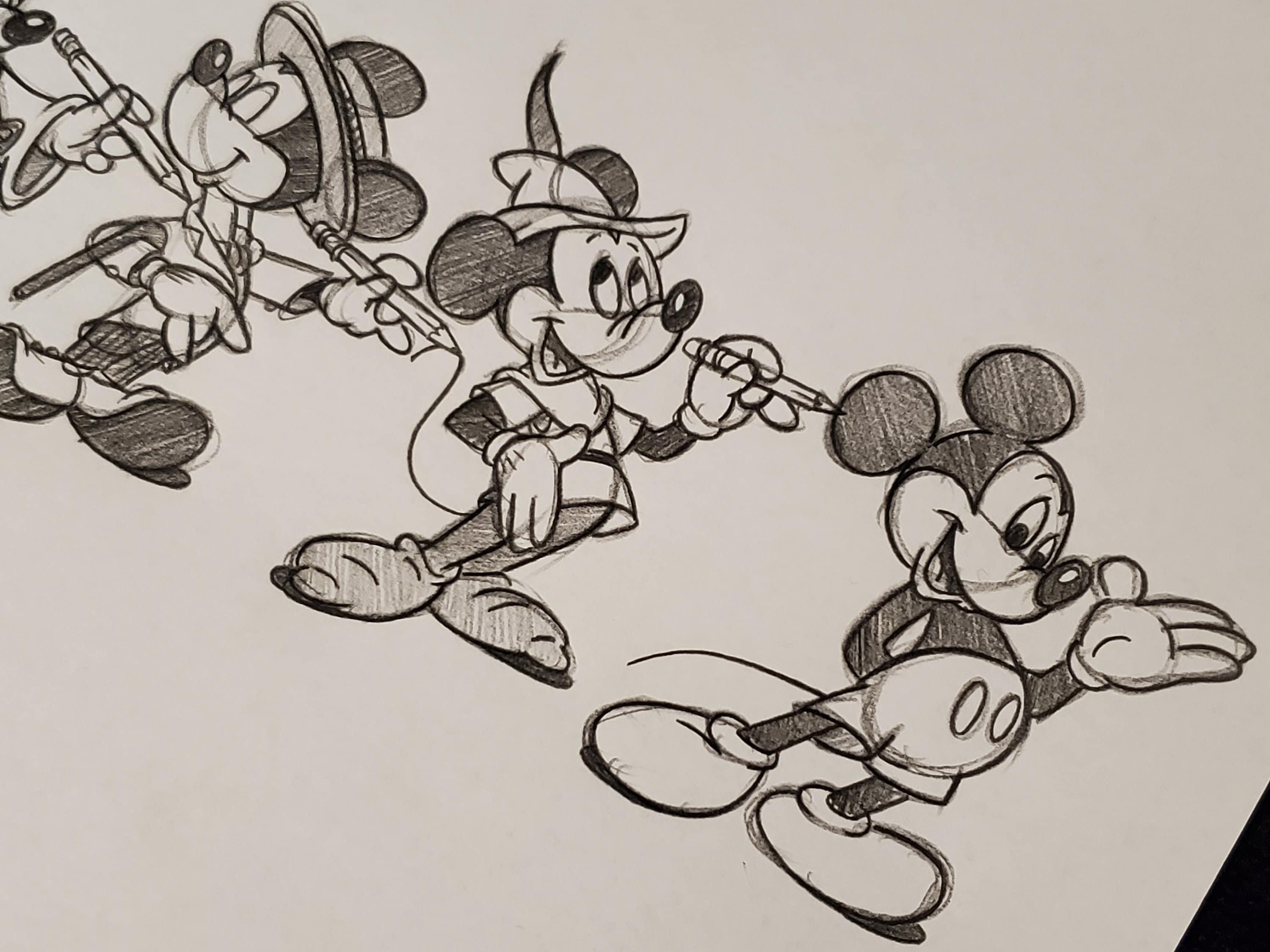 Disney Vintage Mickey Mouse Through the Years Drawing/sketch - Etsy
