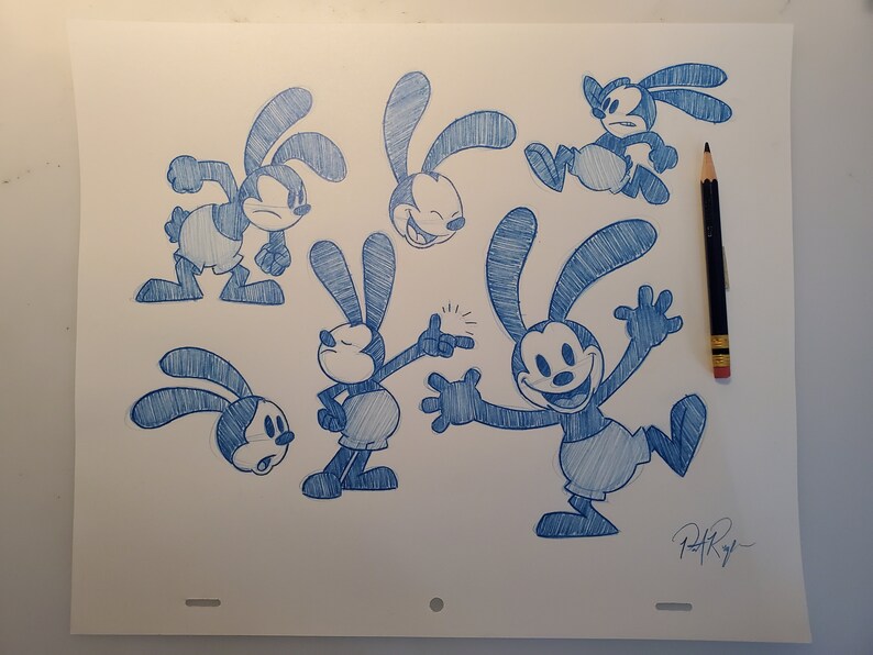 Disney Oswald the Lucky Rabbit Character Drawing/sketch Animation Art ...
