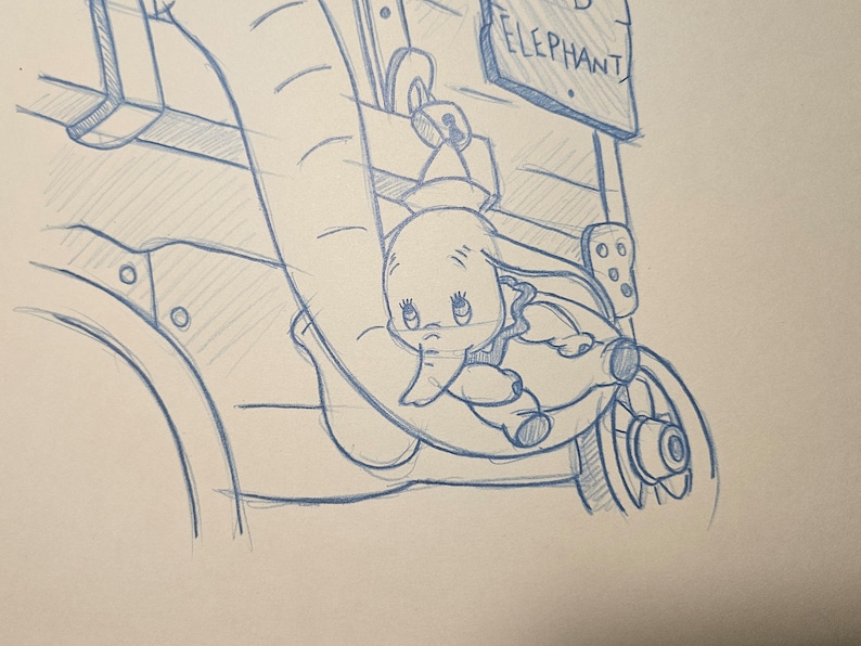 Disney Dumbo and Mrs. Jumbo Mom Character Drawing/sketch Animation Art ...