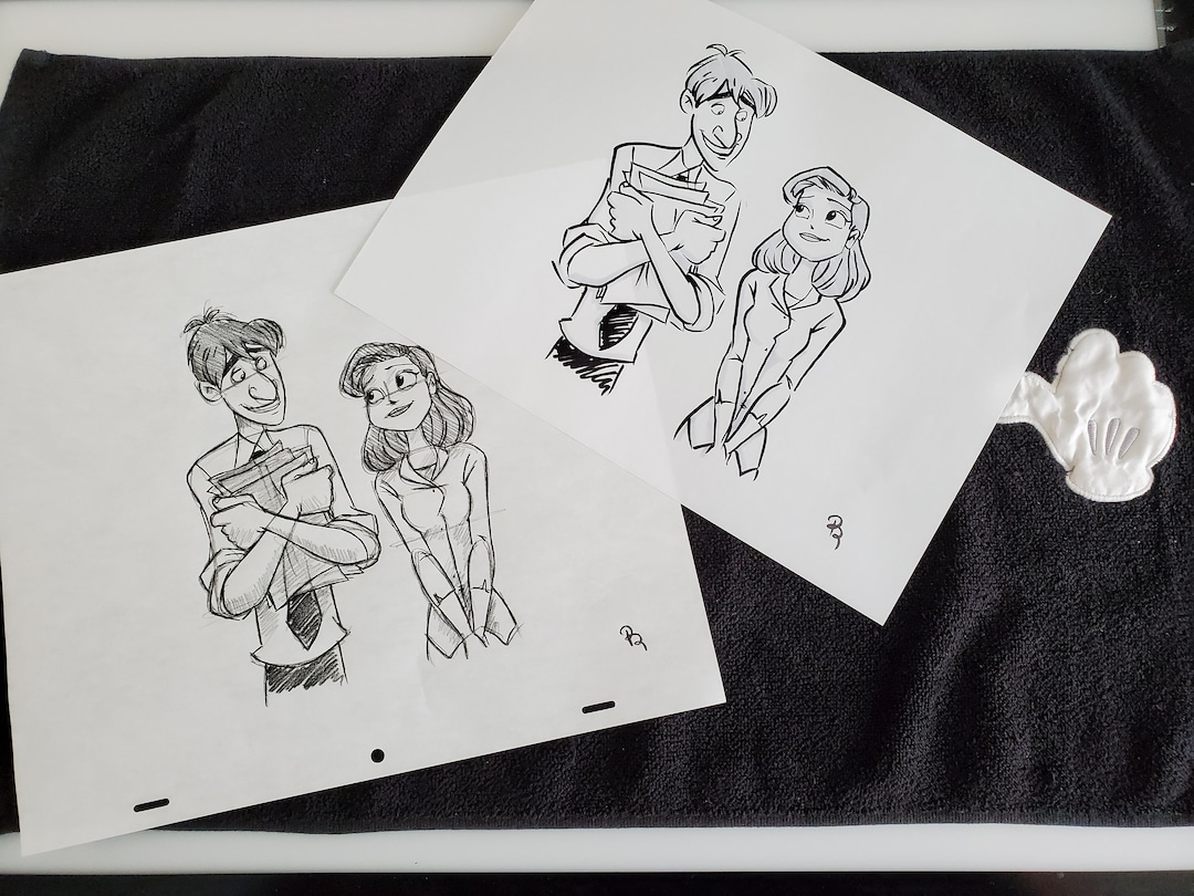 Disney Paperman Ink Drawing/sketch Animation Art Handmade/drawn Gift - Etsy