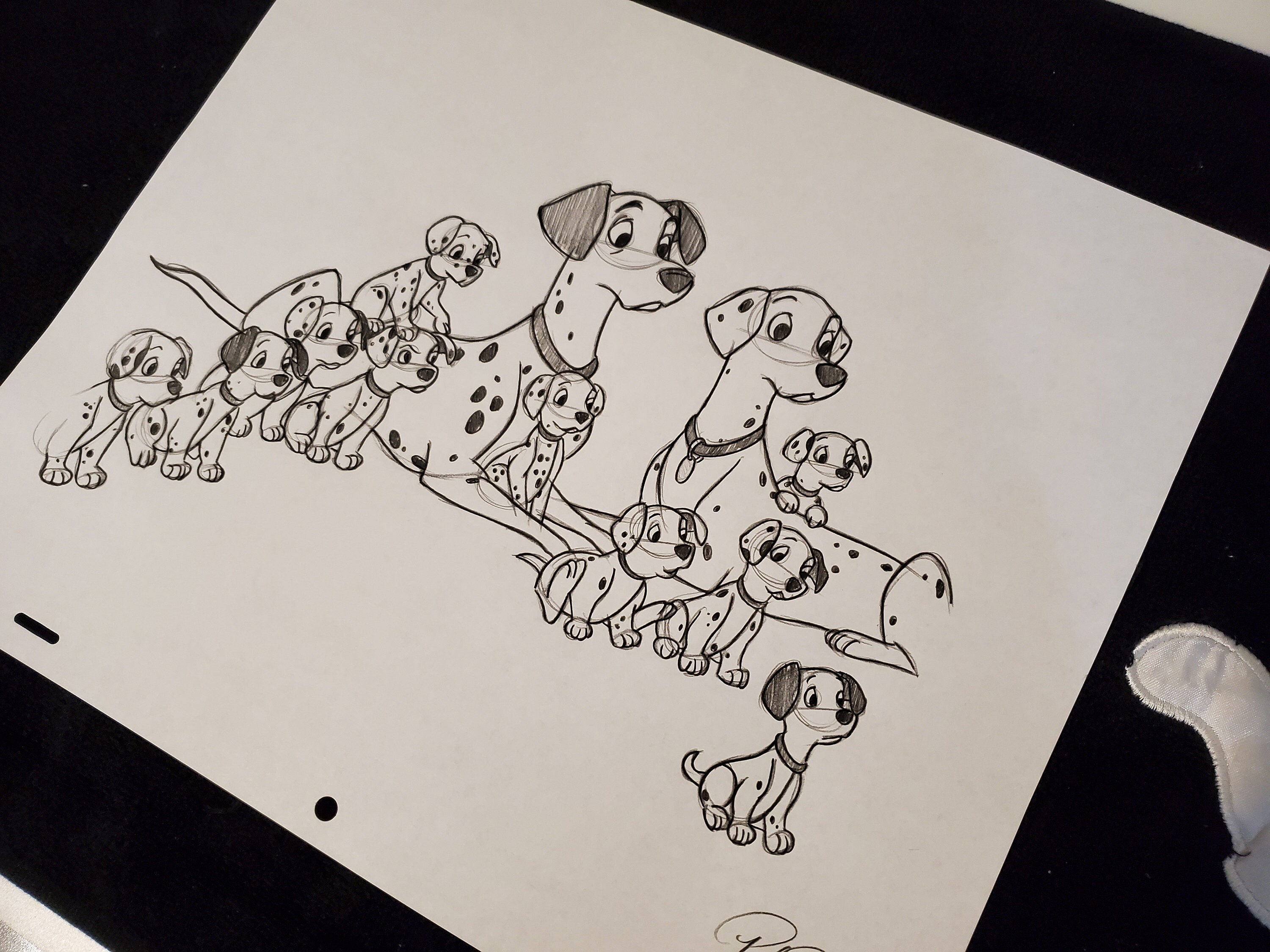 Disney 101 Dalmatians Pongo Perdita Drawing/sketch Animation Art ...