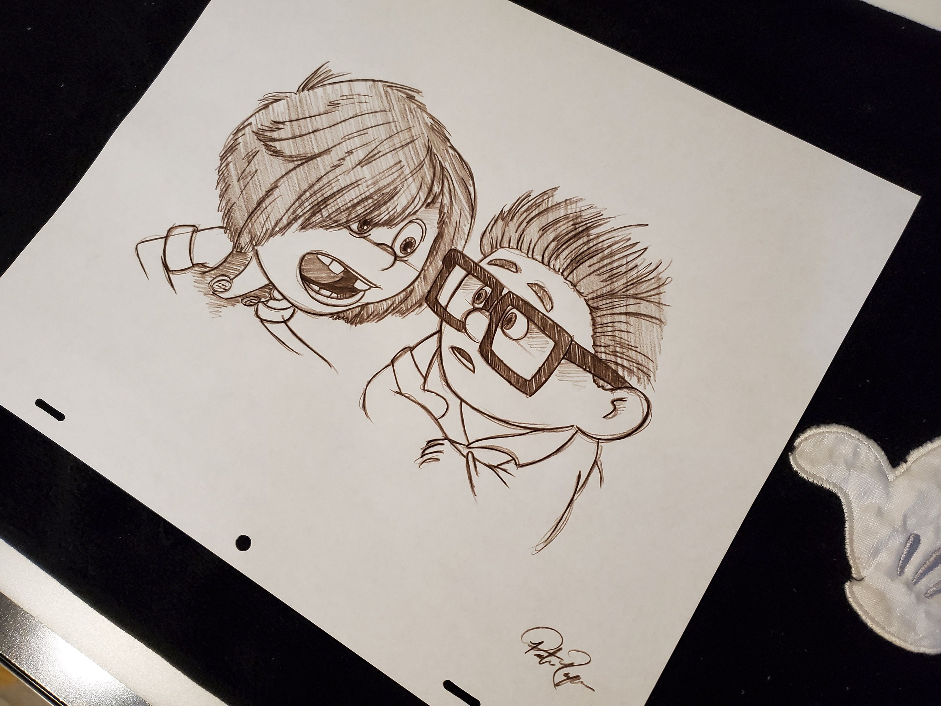 Disney Pixar up Young Carl and Ellie Character Drawing/sketch - Etsy
