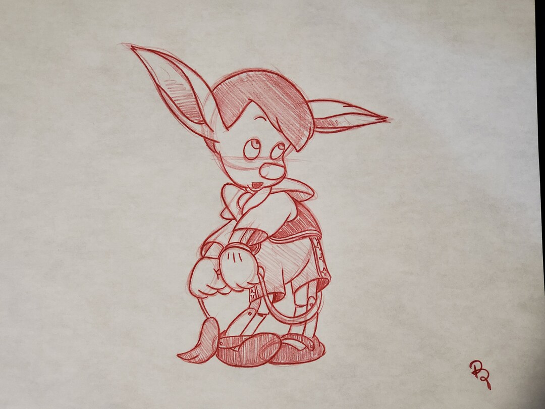 Disney Pinocchio With Donkey Ears and Tail Drawing/sketch - Etsy