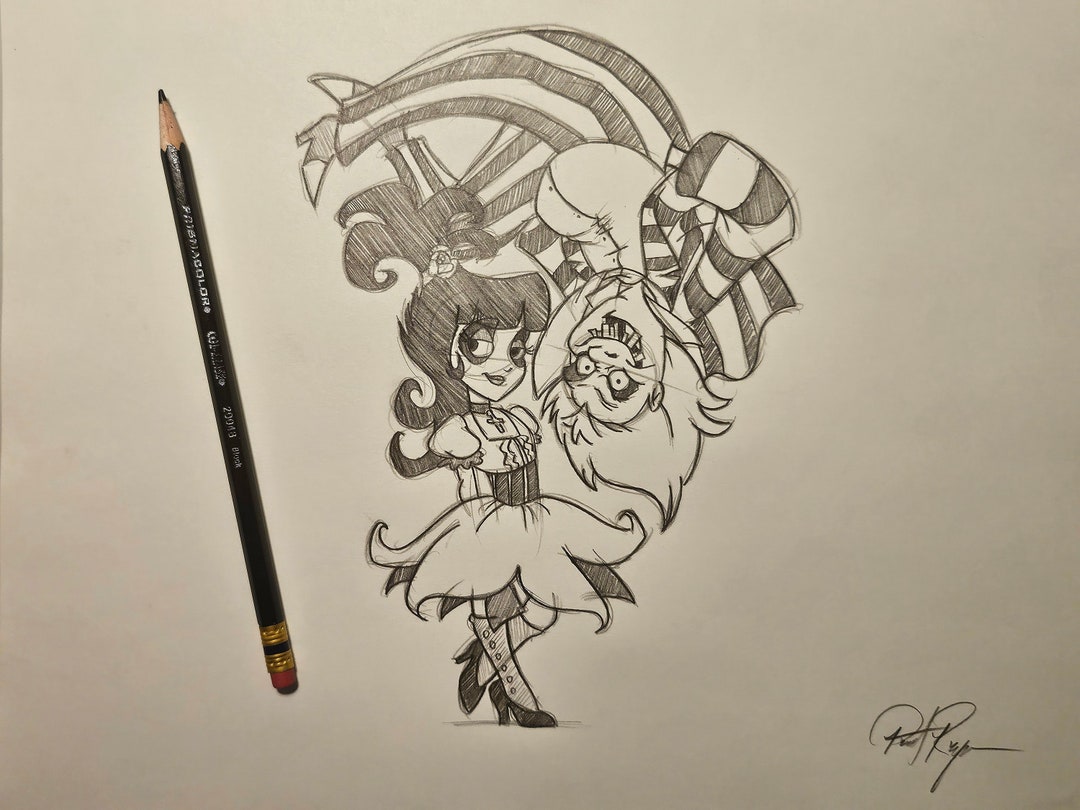 Warner Bros Beetlejuice and Lydia Drawing/sketch Tim Burton Animation ...