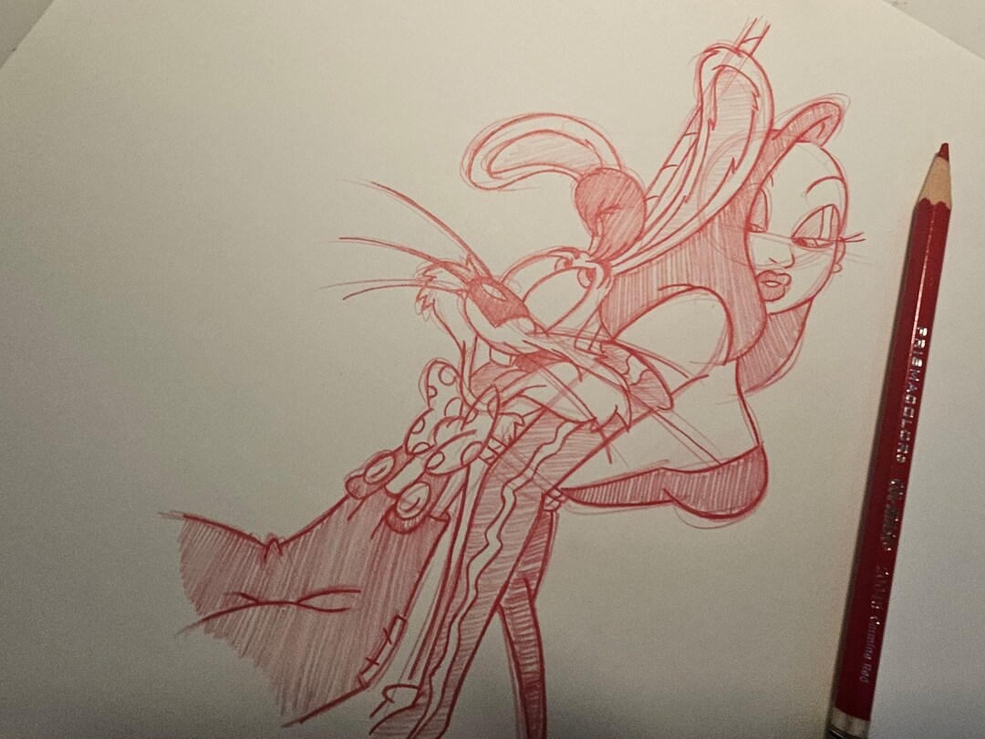 Disney Roger and Jessica Rabbit Who Framed Roger Rabbit Drawing/sketch ...