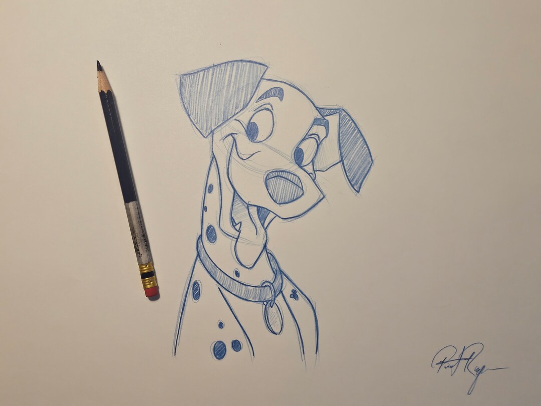 Disney 101 Dalmatians Pongo Drawing/sketch Animation Art Handmade/drawn ...