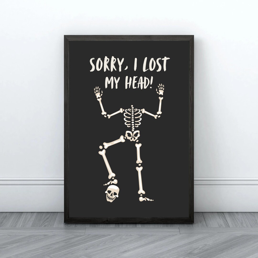 Halloween Headless Skeleton Print, Halloween Printable Wall Art ...